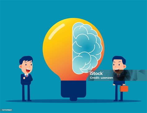 혁신적인 지식 사고를 가진 창조적 인 두뇌 비즈니스에 대한 상상력과 천재적인 접근 방식으로 브레인 스토밍 프로세스 과학에 대한