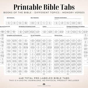 Printable Bible Tabs Black And White Modern And Minimalist Design