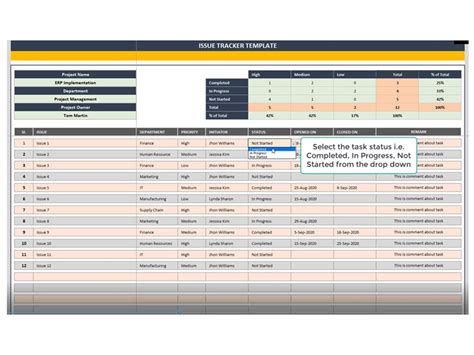 Issue Tracker Excel Template