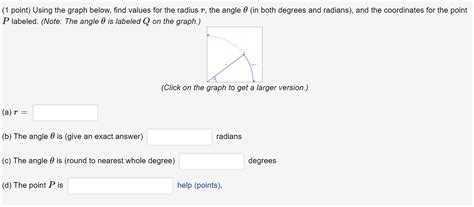 Solved Point Using The Graph Below Find Values For The Chegg