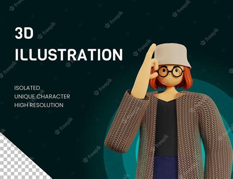 Premium Psd 3d Illustration Holding Glasses Pose