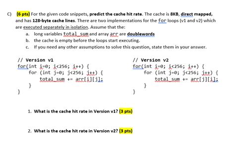 Solved C Pts For The Given Code Snippets Predict The Chegg