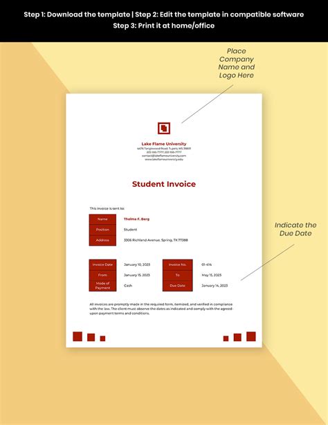 University Babe Invoice Template In Google Docs Google Sheets Pages Excel Word Numbers