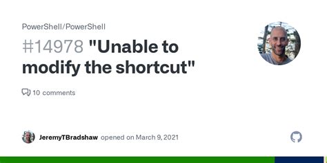 Unable To Modify The Shortcut · Issue 14978 · Powershellpowershell