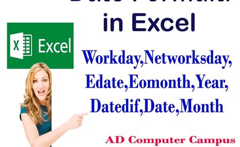 Date Formula In Excel Ad Computer Campus