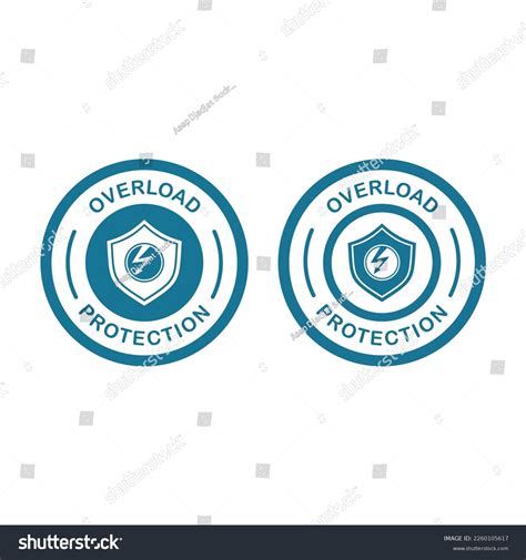 Overload Protection Logo Badge Circle Suitable Stock Vector Royalty