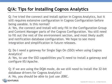 Tips For Installing Cognos Analytics Configuring And Installing The Server Ppt