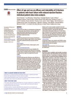 Effect Of Age And Sex On Efficacy And Tolerability Of Effect Of Age And Sex On Efficacy