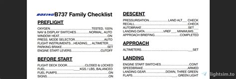 Checklists - PMDG Boeing 737-800 Add-Ons for Microsoft Flight Simulator | Flightsim.to