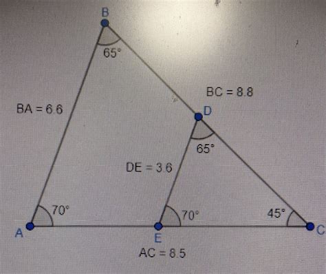 solved the image below shows two triangles that are similar