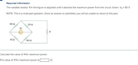 Solved The Variable Resistor R In The Figure Is Adjusted