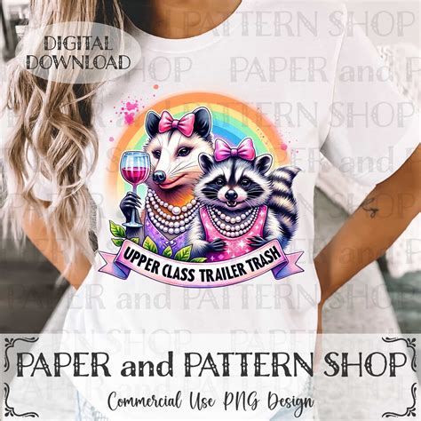 Upper Class Trailer Trash Png Stay Trashy Png Funny Raccoon And