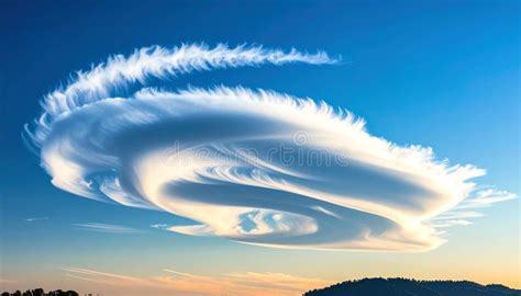 Lenticular Cloud Formation At Sunset Stock Image Image Of Cloud