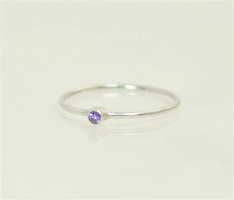 Tiny Amethyst Ring White Gold Amethyst Stacking Ring Amethyst Ring Amethyst Mothers Ring