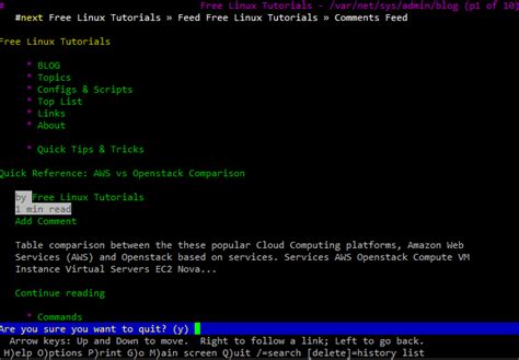 Top Favorite Command Line Web Browsers For Linux Free Linux Tutorials
