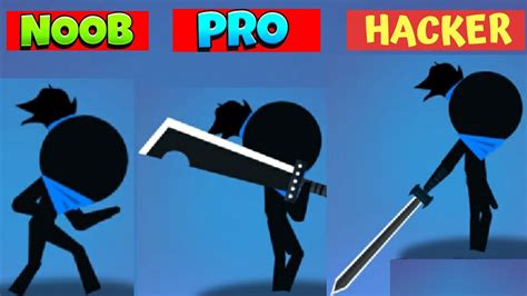 NOOB Vs PRO Vs HACKER Combat Of Hero YouTube