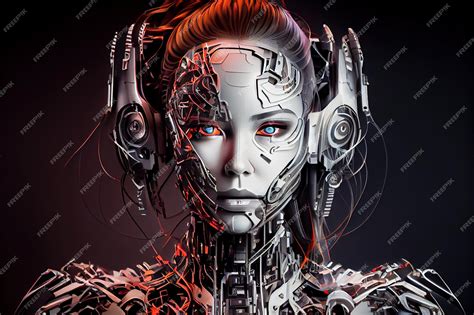 Premium Photo Futuristic Android Girl Portrait Generative Ai Generative Ai