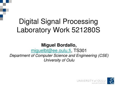 ppt digital signal processing laboratory work 521280s powerpoint