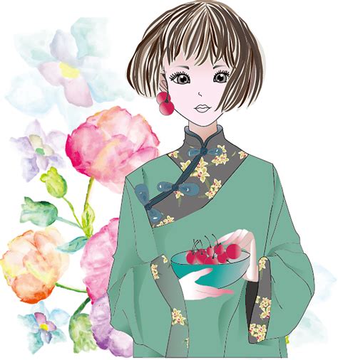 拿樱桃的小女孩跳动的眉毛 站酷zcool