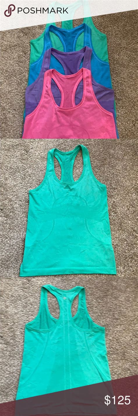 Bright Color Lululemon Athletic Tank Tops