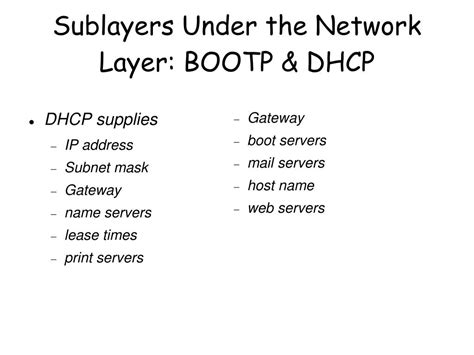 Ppt Exploring The Protocol Layers Bootp And Dhcp Powerpoint