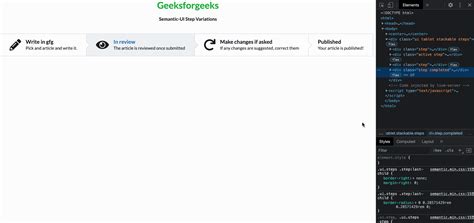Semantic Ui Step Variations Geeksforgeeks