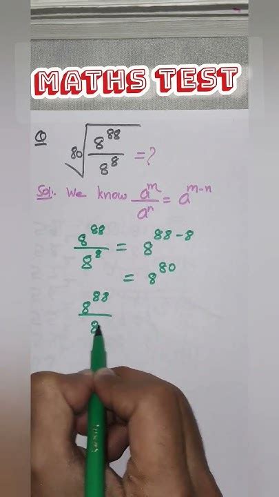 Maths Test Square Root Problems Exponents Laws Of Exponents