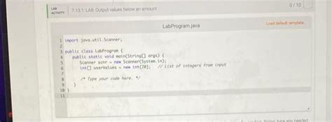 Solved 713 Lab Output Values Below An Amount White A