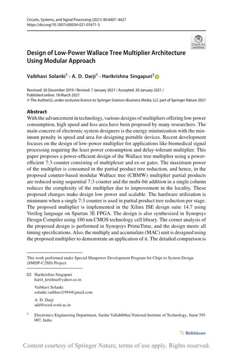 Design Of Low Power Wallace Tree Multiplier Architecture Using Modular