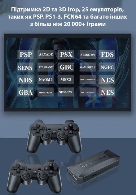 Игровая консоль Game Stick Lite M16 64Gb 4K Ultra HD 2 джойстика 20000 ...