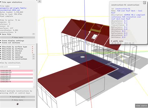 spider gbxml viewer construction attributes · issue 44 · ladybug