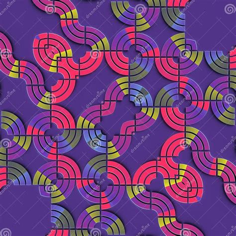 Bright And Colorful Abstract Pattern Consisting Of Intertwining Geometric Shapes 3d Rendering