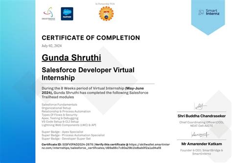 Shruthi Gunda On Linkedin Salesforce Virtualinternship Smartinternz Thesmartbridge Aicte…
