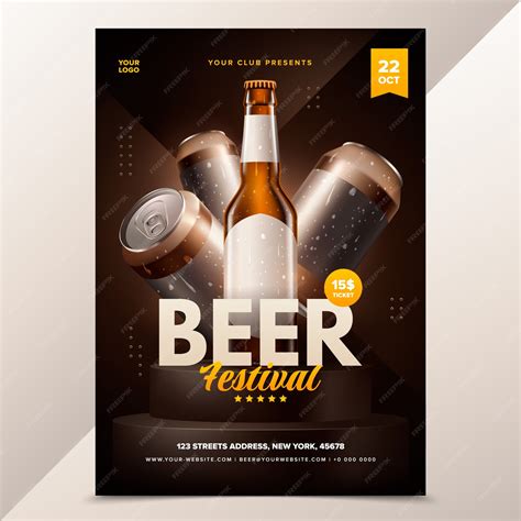 Premium Vector Realistic Beers Festival Poster Template