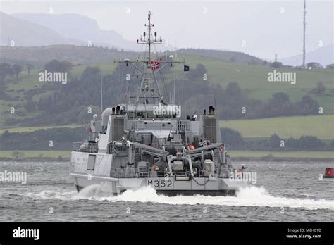 Knm Rauma M352 An Alta Class Minesweeper Operated By The Royal Norwegian Navy Passing