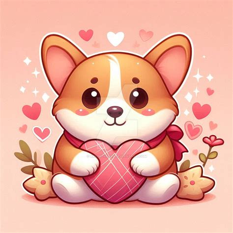Cute Little Corgi Hugging A Love Pro Vector By Xrebelyellx On Deviantart