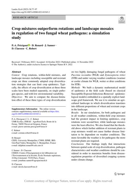Crop Mixtures Outperform Rotations And Landscape Mosaics In Regulation