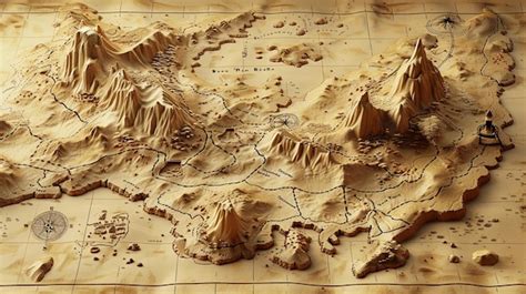 Premium Photo Map Of A Treasure Island In A Creative Digital Art Style