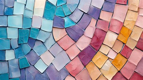 Colorful Tiles Interlocking Pastel Tiles Forming A Mosaic Stock