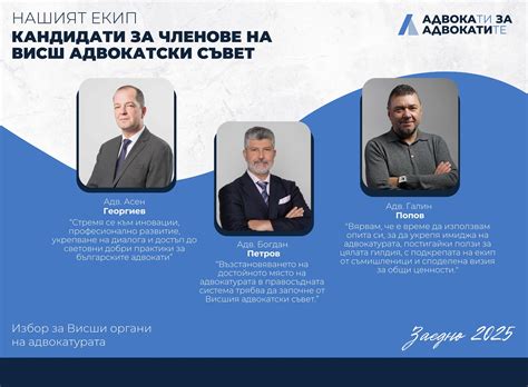 Адвокати за адвокатите Запознайте се с първите кандидати за членове на Висшия адвокатски съвет