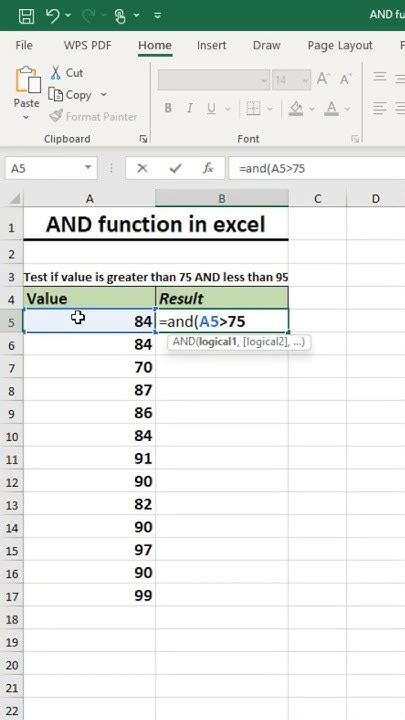 And Function In Excel 💯 Exceltutorial Exceltips Exceltricks