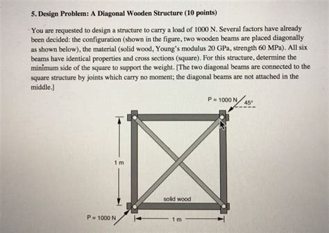 Solved 5 Design Problem A Diagonal Wooden Structure 10 Chegg Com