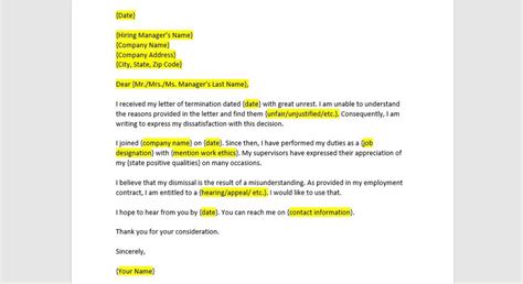 Response Letter To Unfair Dismissal Template Response Letter To Unfair