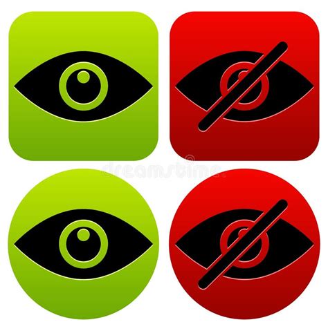 Eye Symbols As Show Hide Visible Invisible Public Private I Stock Vector Illustration Of