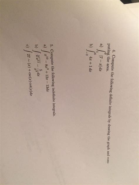 Solved Compute The Following Definite Integrals By Drawing Chegg
