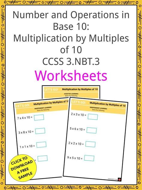 Numbers And Operations In Base 10 Decimal Place Values 5 Nbt 1 Facts Worksheets Artofit