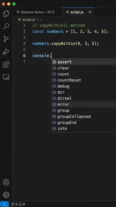 Copywithin Method In Javascript Shorts Shortvideo Youtubeshorts