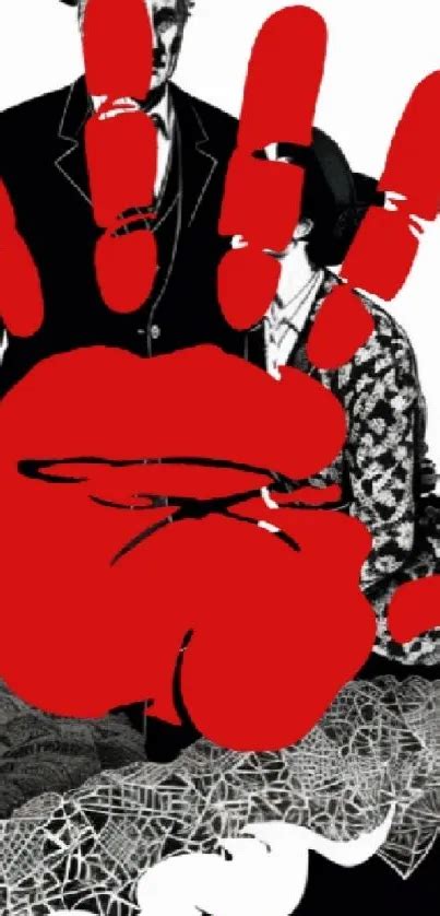 Striking Red Hand Art Wallpaper Free Download