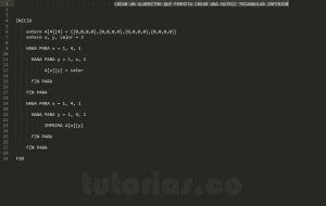 Arreglos Pseudocodigo Crear Matriz Triangular Inferior Tutorias Co