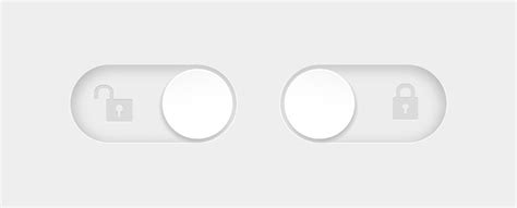 Blocked And Unlocked Toggle Switch Buttons Material Design Switch